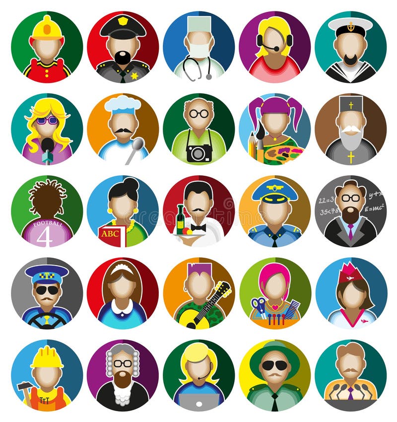 Profession Icons Set stock vector. Illustration of police - 62111697