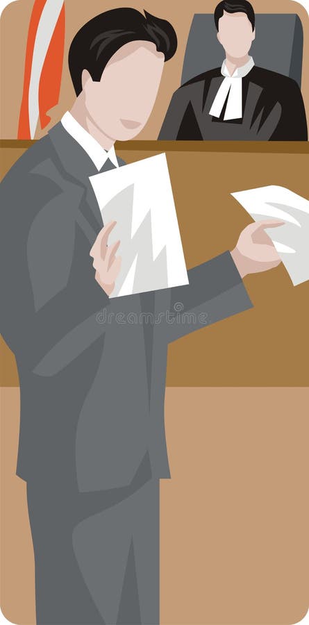 Witness Stand and Person Front View Stock Illustration - Illustration ...