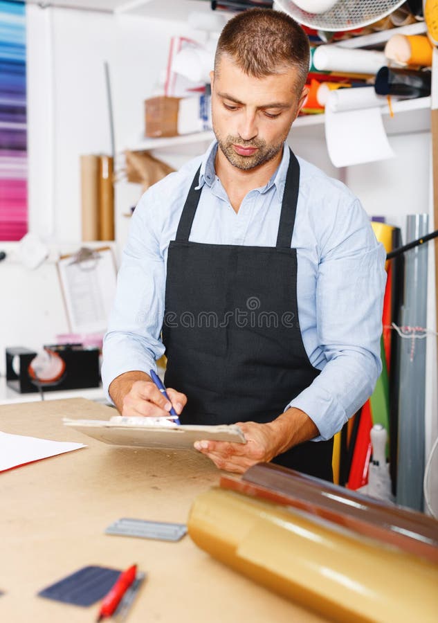 Profession,job,people,workman in Special Clothes with Paper Stock Photo ...