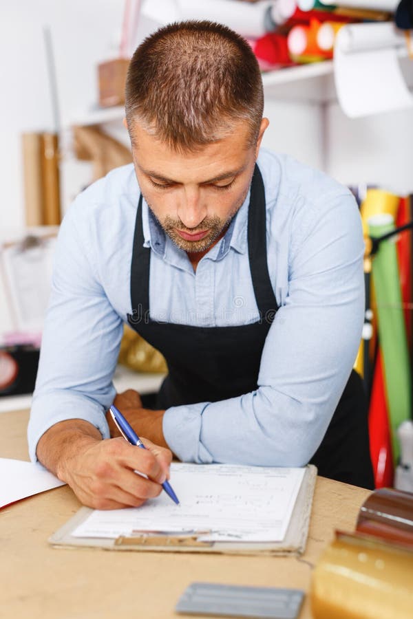 Profession,job,people,workman in Special Clothes with Paper Stock Image ...