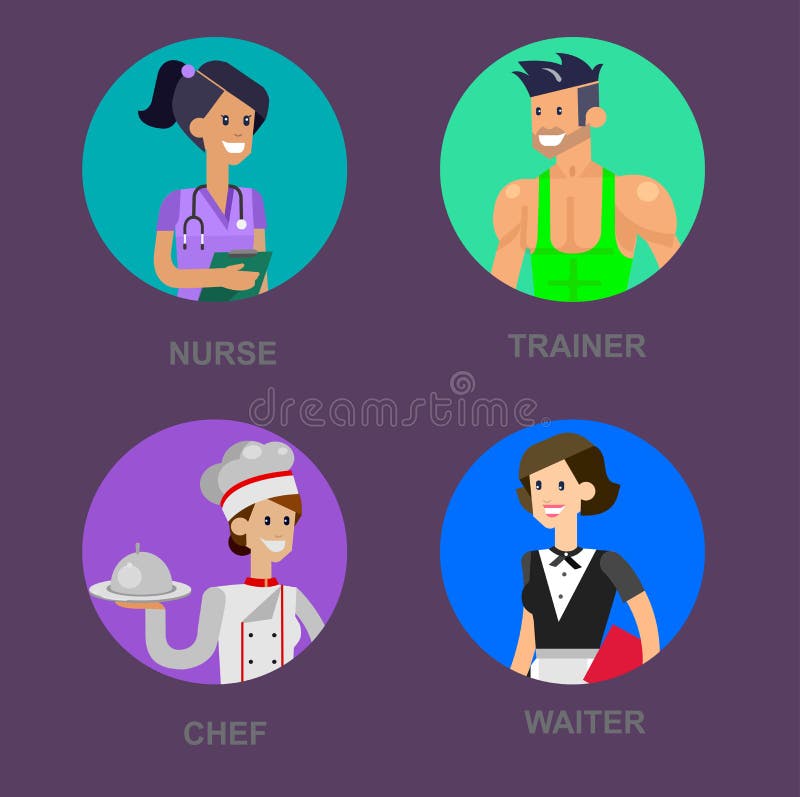 Profession People. Detailed Character Stock Vector - Illustration of ...