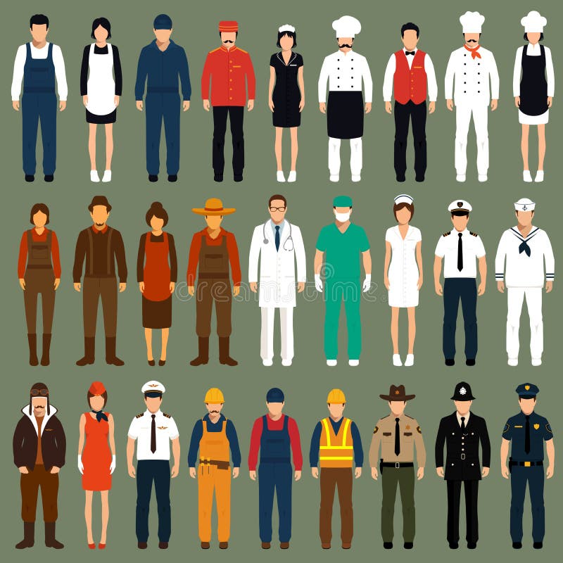 Profession people uniform, stock vector. Illustration of icons - 50955626 Profession people uniform, stock vector. Illustration of icons - 50955626