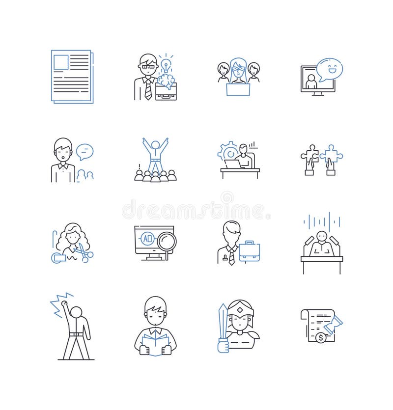 Profession Progression Line Icons Collection. Advancement, Growth ... Profession Progression Line Icons Collection. Advancement, Growth ...