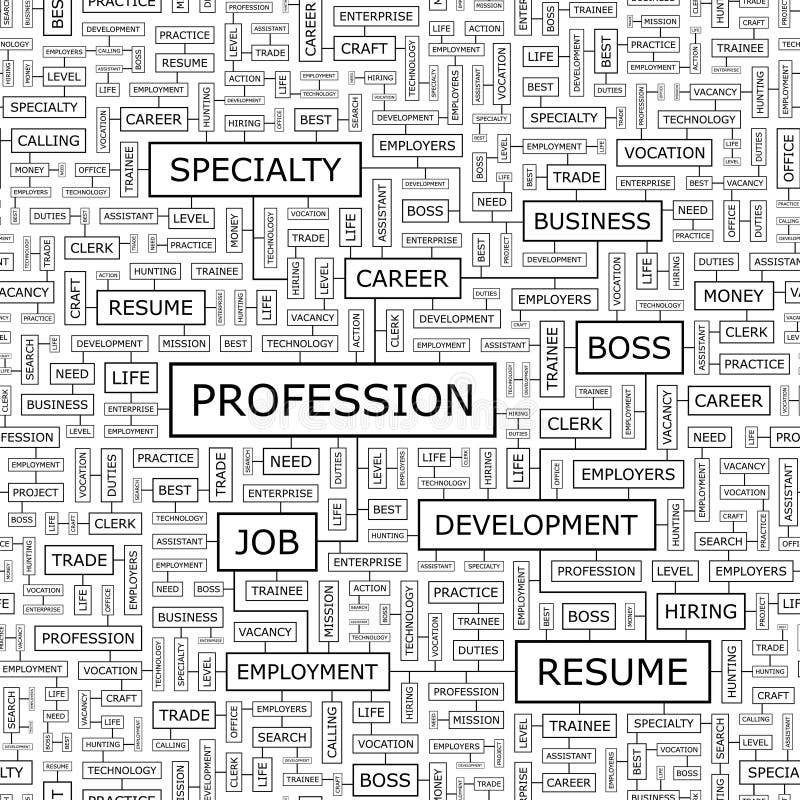 Profession word cloud stock vector. Illustration of concept - 166098008