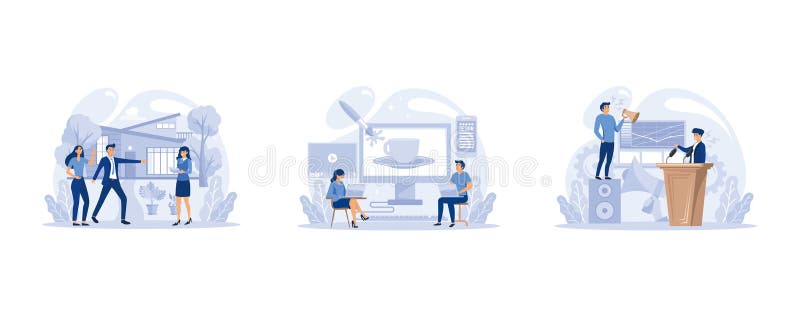 It Profession Set Programmer Write Software And Create Code For Computer Stock Vector