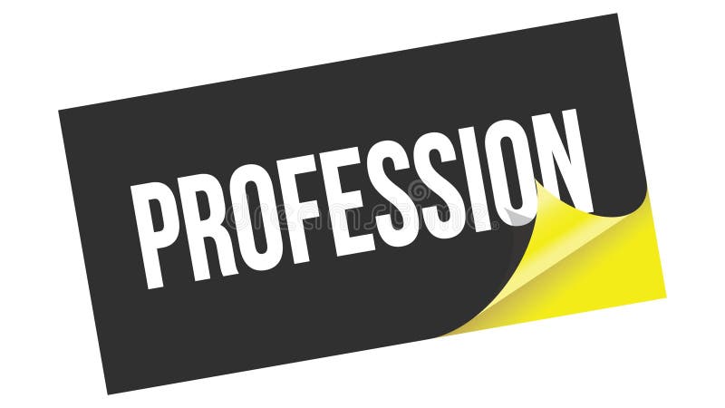 PROFESSION Text on Black Yellow Sticker Stamp Stock Illustration ...
