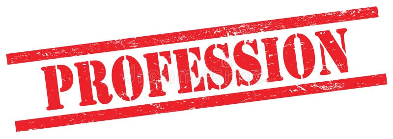 PROFESSION Text on Red Grungy Rectangle Stamp Stock Illustration ...