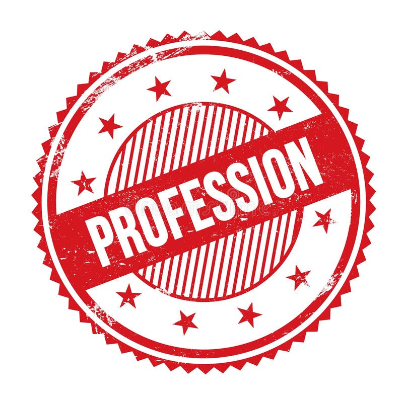 PROFESSION Text Written on Red Grungy Round Stamp Stock Illustration ...