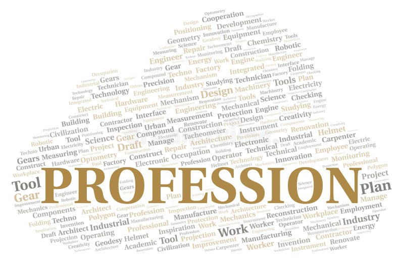 Profession Typography Word Cloud Create with the Text only Stock ...