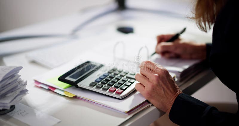 Professional Accountant Woman in Office Doing Accounting Stock Photo ...