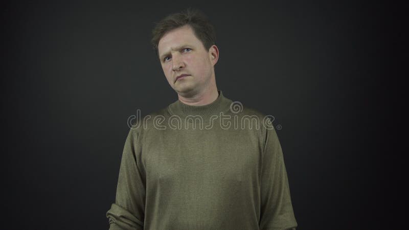 Professional Actor with Blue Eyes Performs Surprise Emotions Stock ...