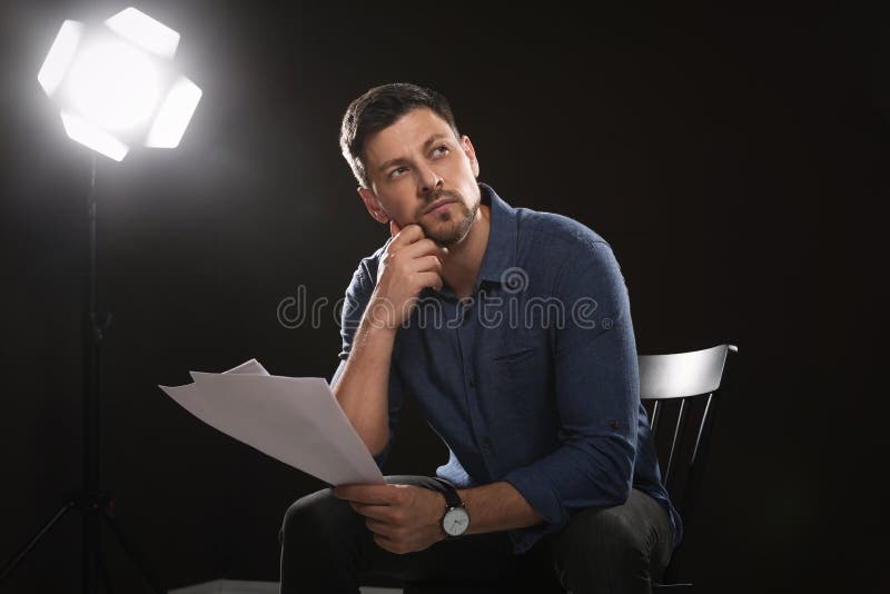 Actor Reading His Script Stock Photos - Free & Royalty-Free Stock ...