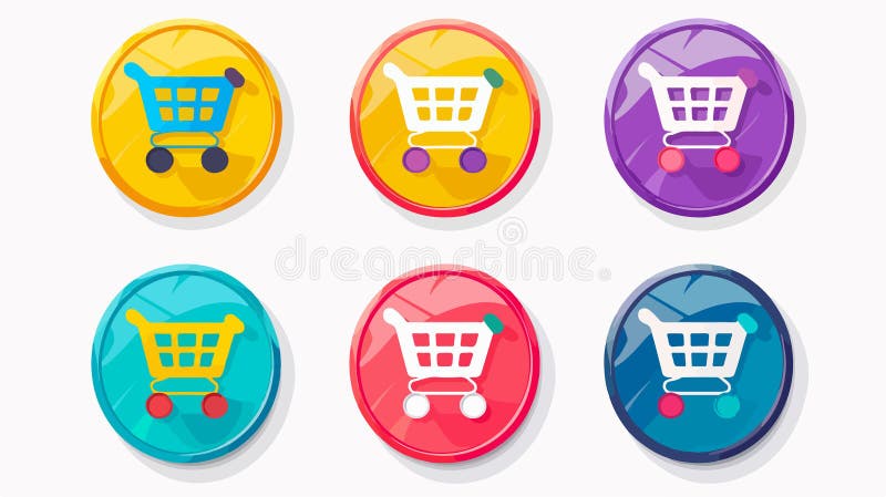 Add To Cart Buttons Icons Set. Shopping Logo. Stock Vector ...