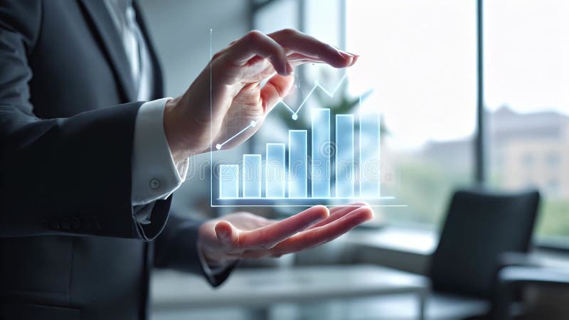 Professional Adjusting Growth Chart in Modern Office with Natural Light ...