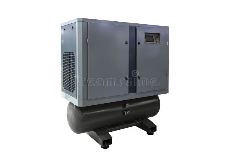 Professional Air Compressor Machine Isolated on White Background Stock ...