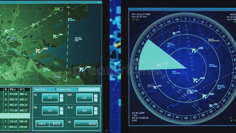 Professional Air Traffic Controller in the Control Tower. Aircraft ...