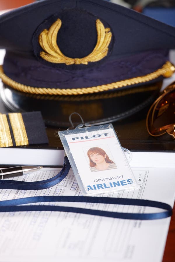 Professional Airline Pilot Equipment Stock Image - Image of commercial ...