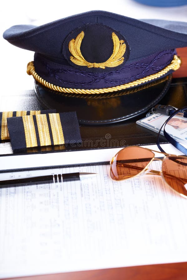 Professional Airline Pilot Equipment Stock Image - Image of commercial ...