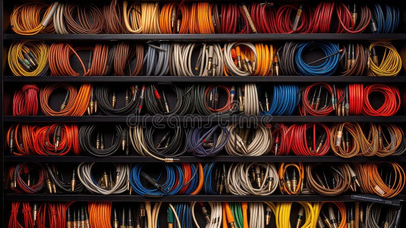 Professional Amplifier Cables Stock Illustration - Illustration of ...