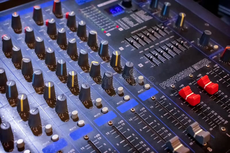 Professional Analog Audio Mixing Control Console in Use Stock Image ...