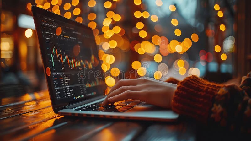 Professional Analyzing Business Intelligence Data on Laptop Display in ...