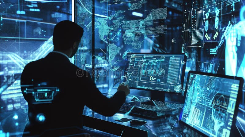 High-tech Construction Site Showcasing Excavation Machinery and Workers ...