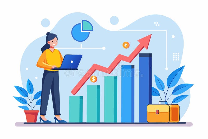 A Professional Analyzing Growth Trends Using a Laptop while Surrounded ...