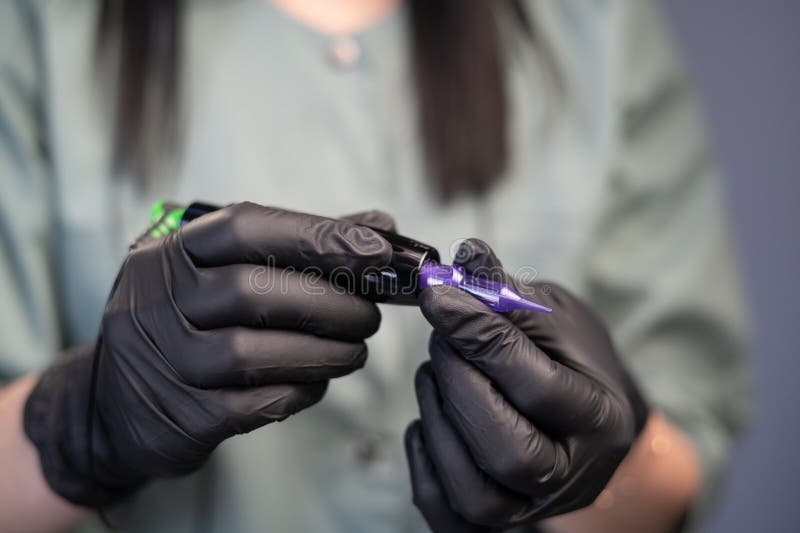 Professional Apparatus for Working with Eyebrows in Master Hands, Close ...