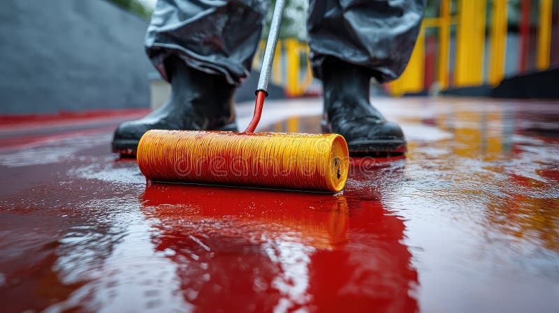 Professional Application of Waterproof Coatings Using a Roller Brush ...