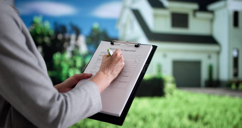 Professional Appraiser Inspecting Beachfront Property Stock Image ...