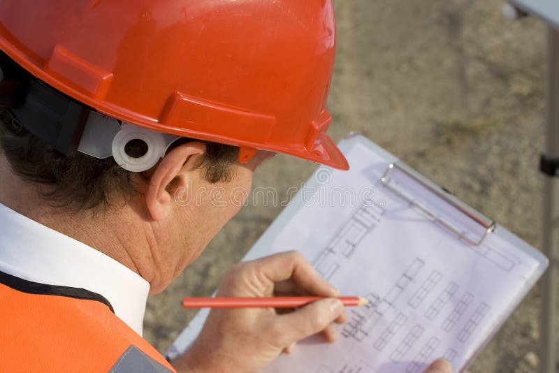 Professional arbetare arkivfoto. Bild av orange, skriv - 3011044