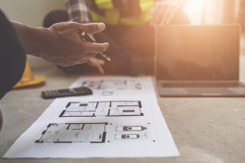 Professional Architect Designer Structural Engineer Team Colleagues ...