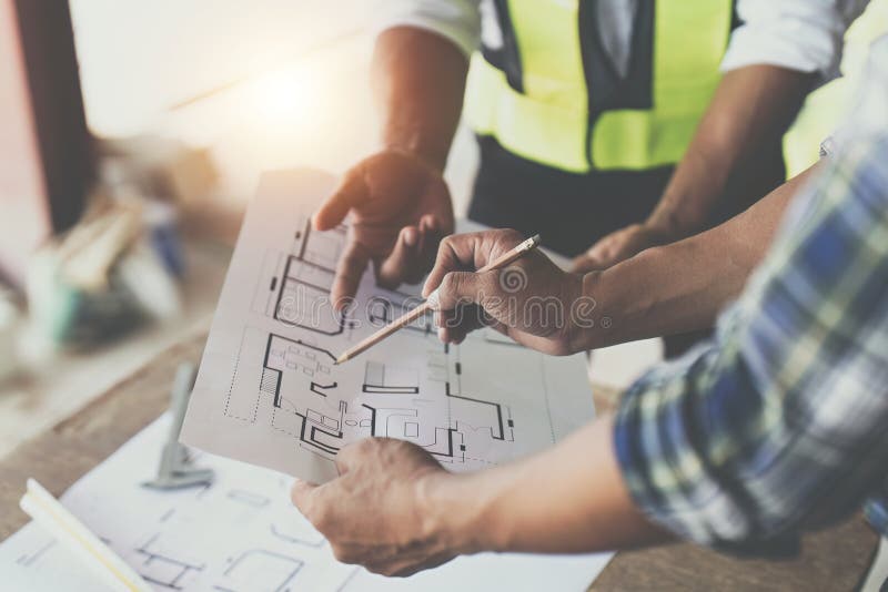 Professional Architect Designer Structural Engineer Team Colleagues ...