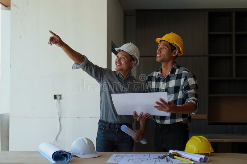 Professional Architect Designer Structural Engineer Team Colleagues ...