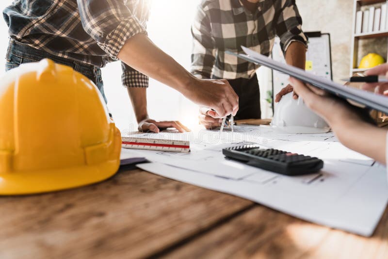 Professional Architect Designer Structural Engineer Team Colleagues ...