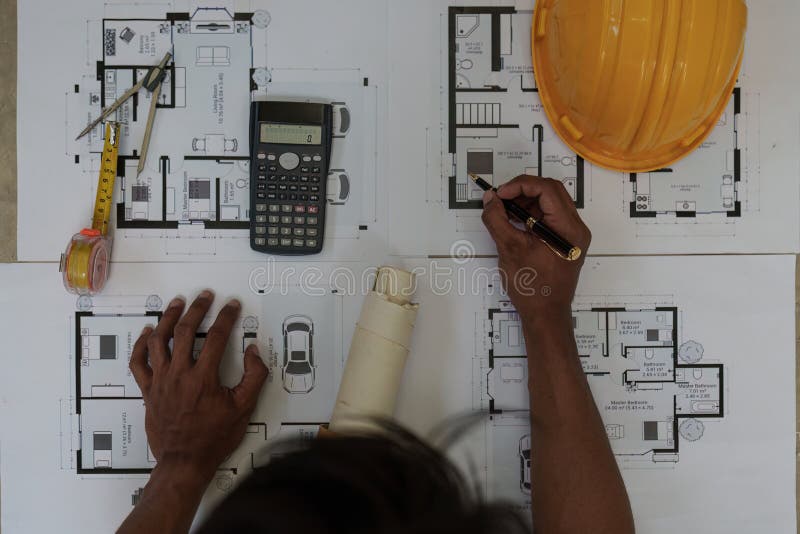 Professional Architect Designer Structural Engineer Working with ...