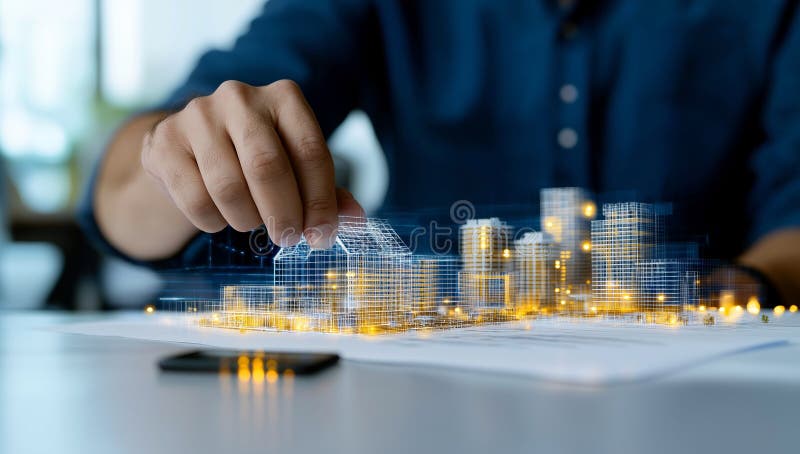 Professional Architect is Engaged in Creative Design Process ...