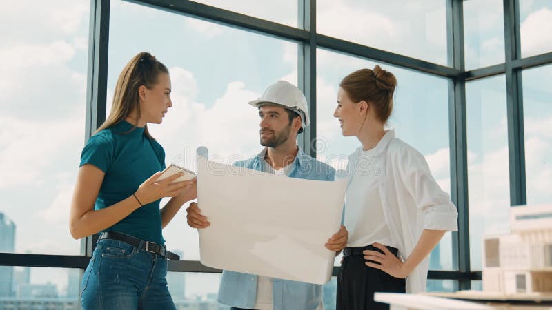 Engineer Team Thinking about Design while Looking at Project Plan ...