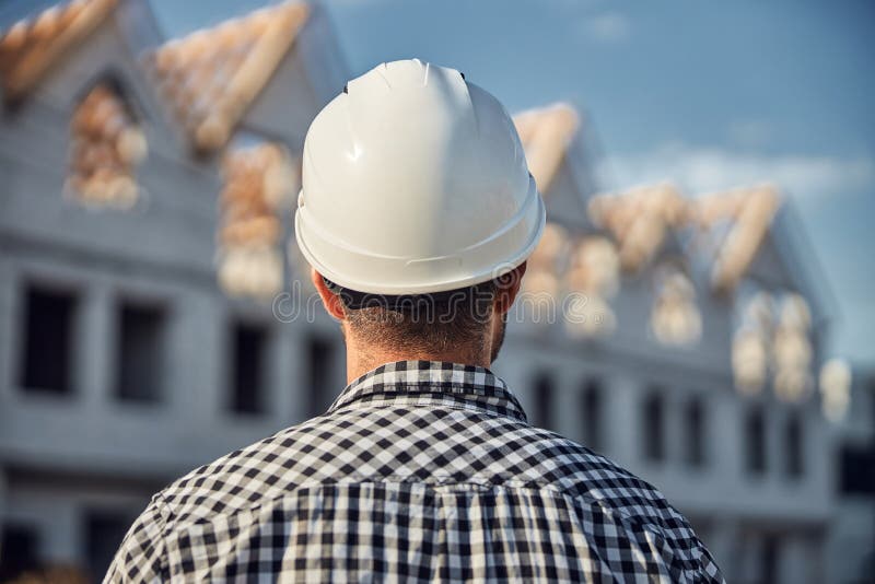 Professional Architect Facing a Building Made by His Project Stock ...