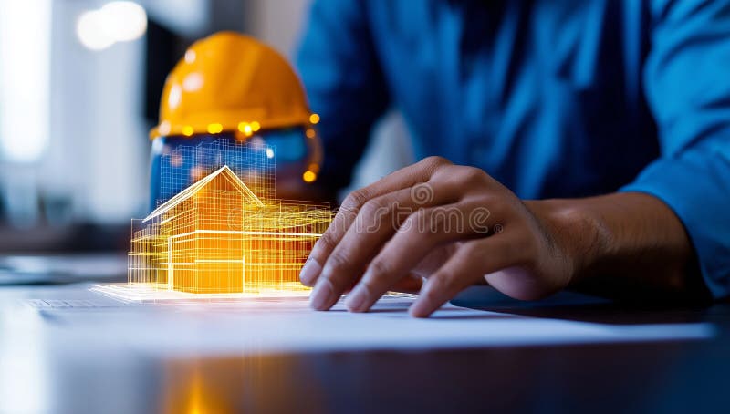 Professional Architect is Focused on Creating Detailed Architectural ...