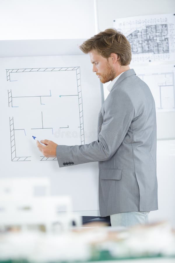 Professional Architect Having Advanced Training Courses in Classroom ...