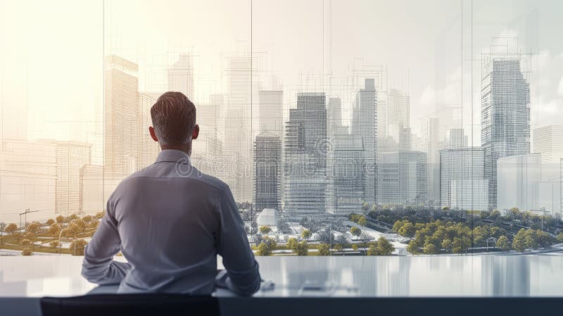 Architect Looking at Architectural Model while Planning Construction ...