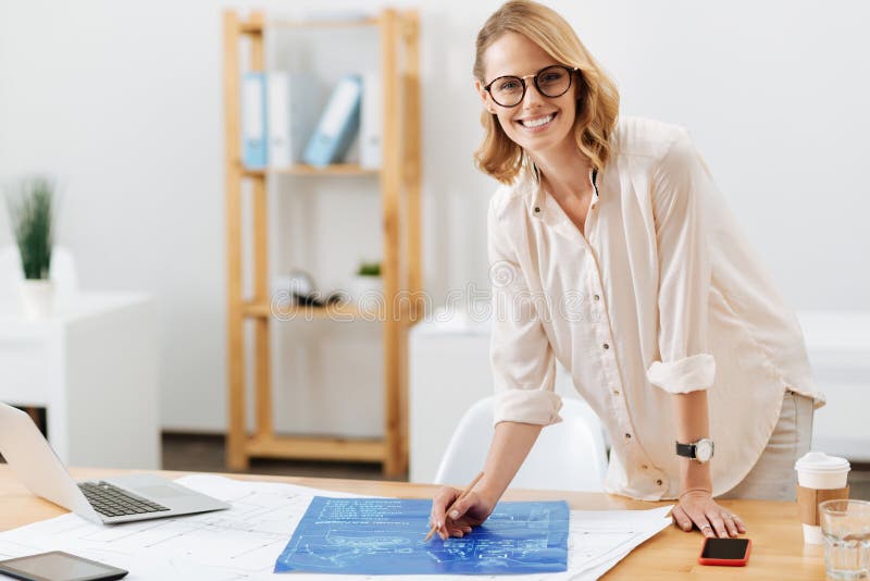 Professional Architect Preparing the Draft in the Art Studio Stock ...