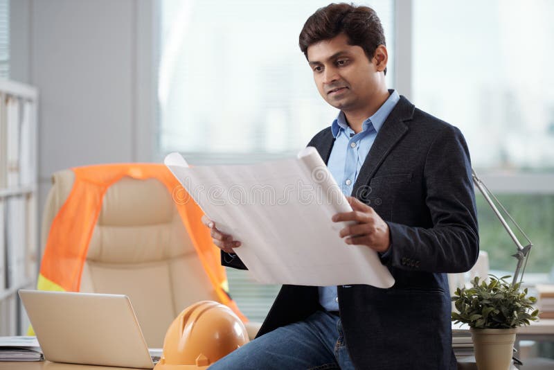 Professional architect stock image. Image of portrait - 121177445