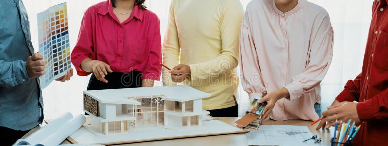 Professional Architect Team Brainstorm about House Color Selection ...