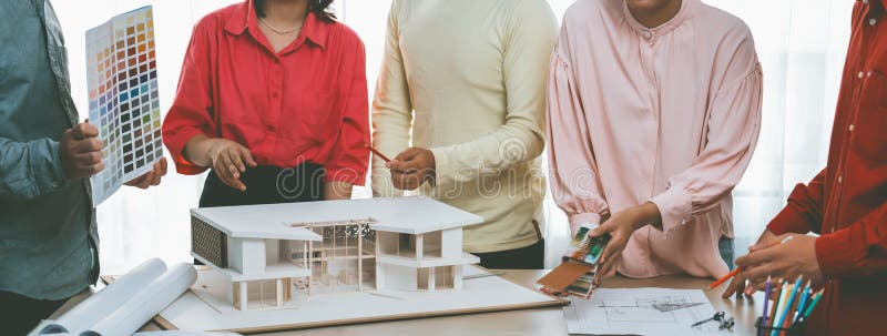 Professional Architect Team Brainstorm about House Color Selection ...