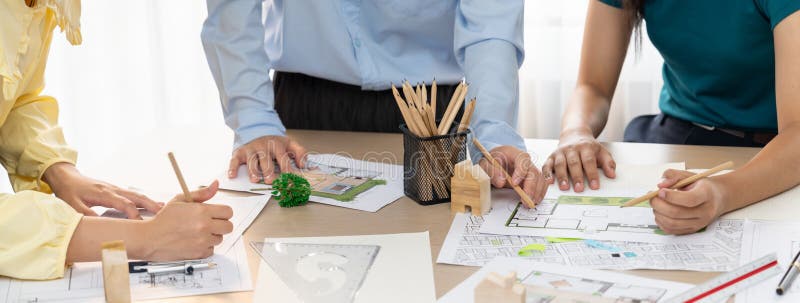 Professional Architect Team Discussion about Architectural Project ...