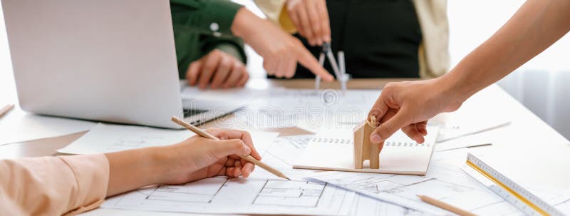 Professional Architect Team Discussion about Architectural Project ...