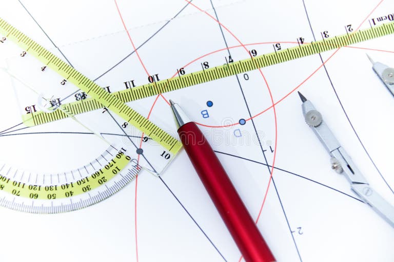 Professional Architect Working at His Desk, Measuring and Estimating ...