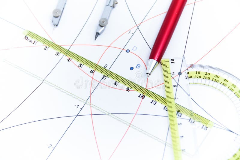 Professional Architect Working at His Desk, Measuring and Estimating ...